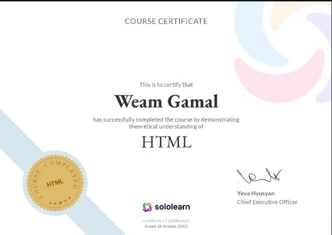 Weam Gamal on LinkedIn: #html #html5 Weam Gamal on LinkedIn: #html #html5