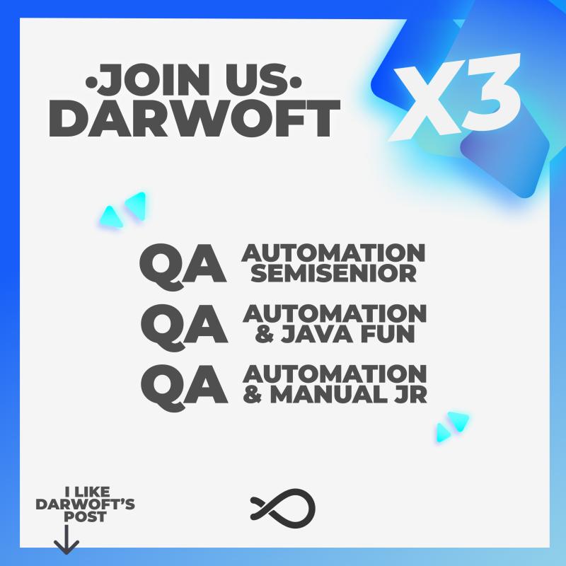 Darwoft on LinkedIn: #openings #wearehiring #qaautomation #qaengineer # ... Darwoft on LinkedIn: #openings #wearehiring #qaautomation #qaengineer # ...