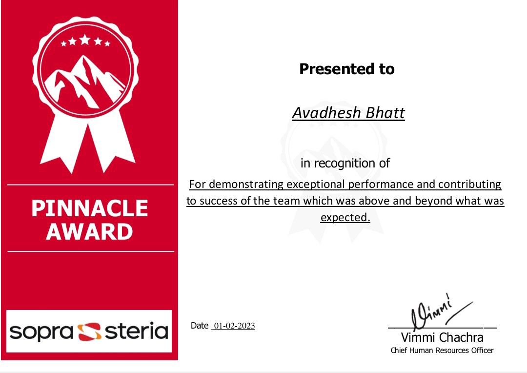 Avadhesh Bhatt on LinkedIn: #soprasteria Avadhesh Bhatt on LinkedIn: #soprasteria