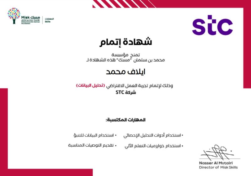 Elaf Mohammad on LinkedIn: #work #experience #data #stc #machinelearning Elaf Mohammad on LinkedIn: #work #experience #data #stc #machinelearning