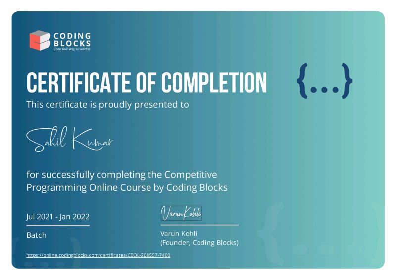 Sahil Kumar on LinkedIn: #coding #competitiveprogramming #dsa #codingblock Sahil Kumar on LinkedIn: #coding #competitiveprogramming #dsa #codingblock