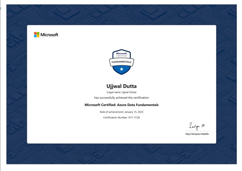 Ujjwal Dutta on LinkedIn: #azure #microsoftazure #dp900 #wipro #wiproite Ujjwal Dutta on LinkedIn: #azure #microsoftazure #dp900 #wipro #wiproite