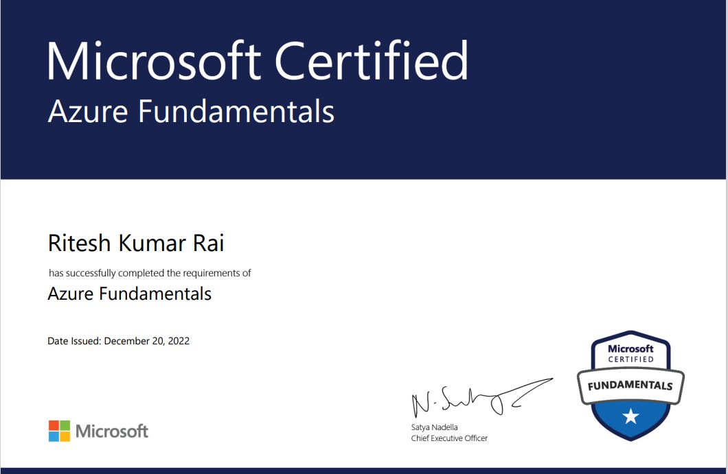 Ritesh Kumar Rai on LinkedIn: #azurecloud #microsoftazure Ritesh Kumar Rai on LinkedIn: #azurecloud #microsoftazure