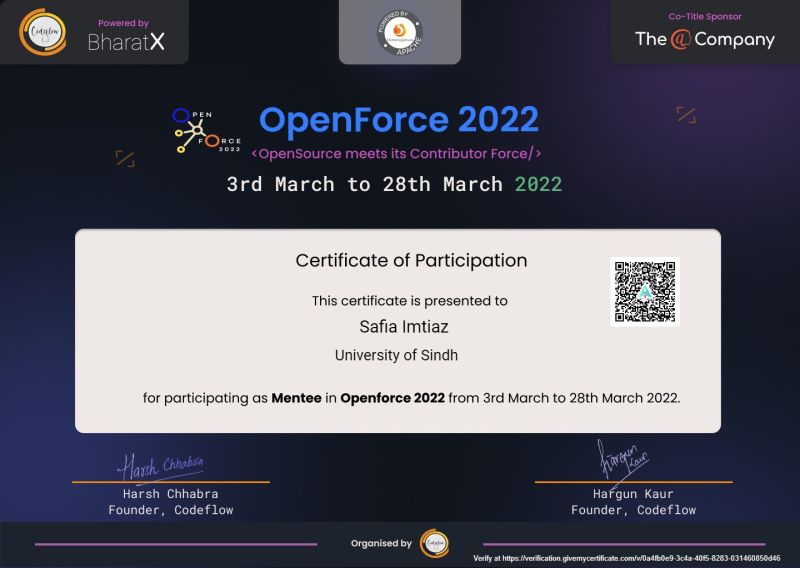Safia Imtiaz on LinkedIn: #openforce2022 #codeflow #codeflow # ... Safia Imtiaz on LinkedIn: #openforce2022 #codeflow #codeflow # ...