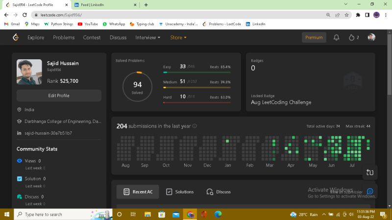SAJID HUSSAIN on LinkedIn: #365daychallenge #leetcode #coding # ... SAJID HUSSAIN on LinkedIn: #365daychallenge #leetcode #coding # ...