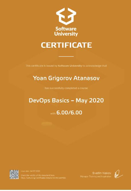 Yoan Atanasoff on LinkedIn: I’ve just completed the DevOps Module. A ... Yoan Atanasoff on LinkedIn: I’ve just completed the DevOps Module. A ...