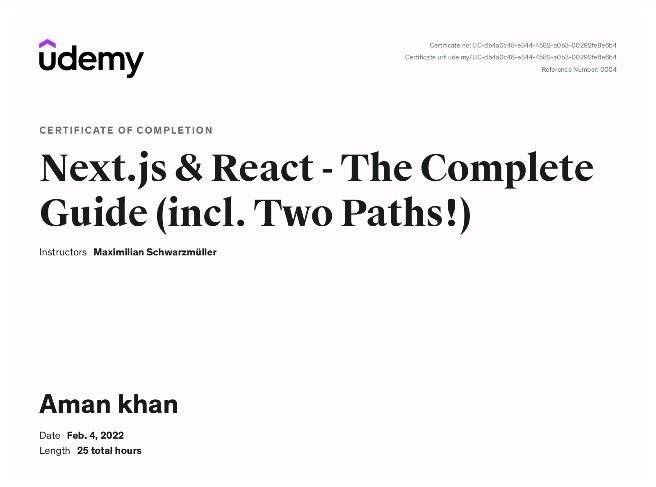 Aman Khan 💼 Next js Developer on LinkedIn: Completed... Aman Khan 💼 Next js Developer on LinkedIn: Completed...