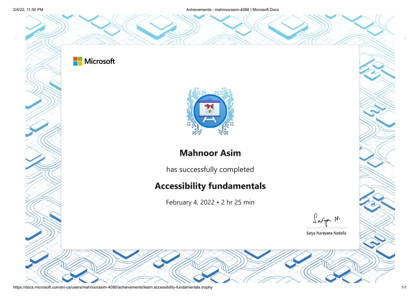 HAFIZA MAHNOOR ASIM on LinkedIn: #learning #microsoftlearning # ... HAFIZA MAHNOOR ASIM on LinkedIn: #learning #microsoftlearning # ...