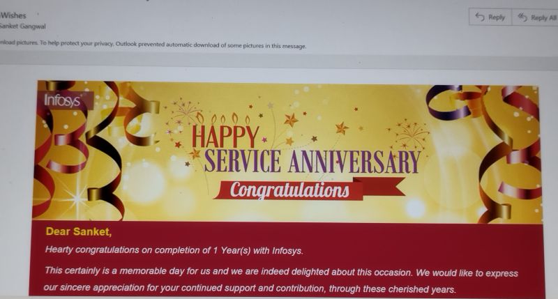 Sanket Gangwal on LinkedIn: #infosys #infosyspune #workanniversary | 14 ... Sanket Gangwal on LinkedIn: #infosys #infosyspune #workanniversary | 14 ...