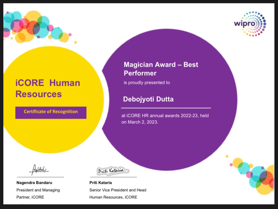 Debojyoti Dutta on LinkedIn: #hr #awards #wipro Debojyoti Dutta on LinkedIn: #hr #awards #wipro
