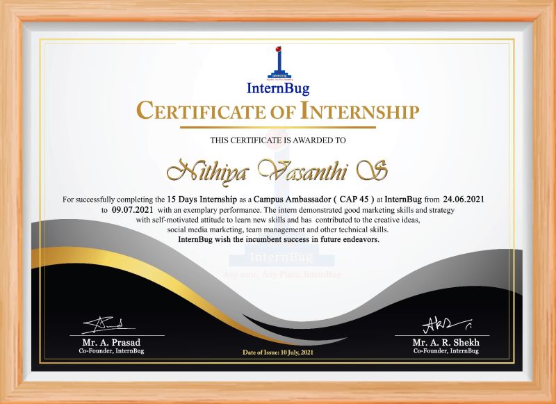 Nithiya Vasanthi S on LinkedIn: #internship #skills #experience # ... Nithiya Vasanthi S on LinkedIn: #internship #skills #experience # ...