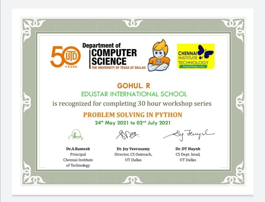 Gohul R on LinkedIn: #cit #pythonprogramming Gohul R on LinkedIn: #cit #pythonprogramming