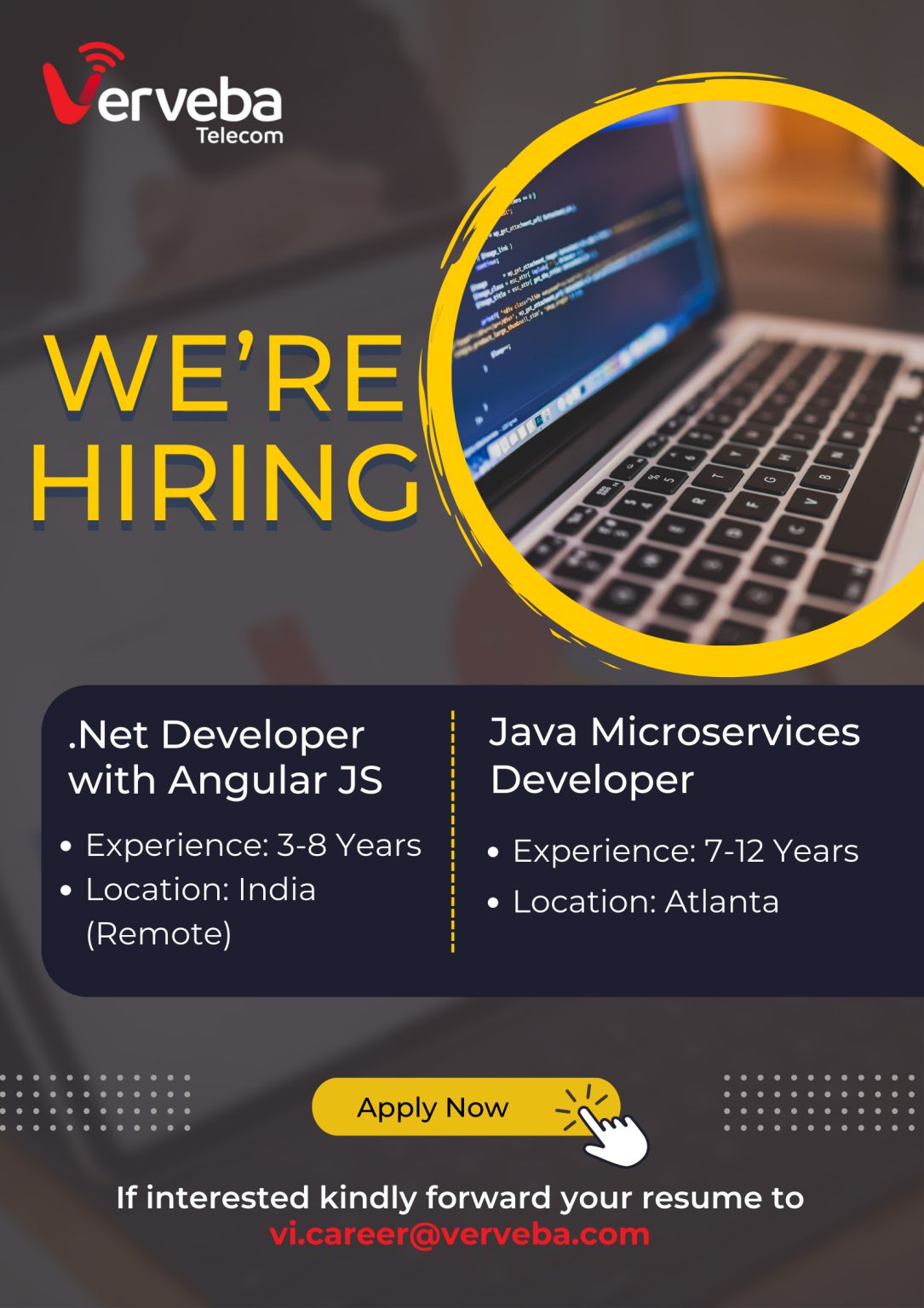 Verveba Telecom on LinkedIn: #hiring #career #developer #java # ... Verveba Telecom on LinkedIn: #hiring #career #developer #java # ...