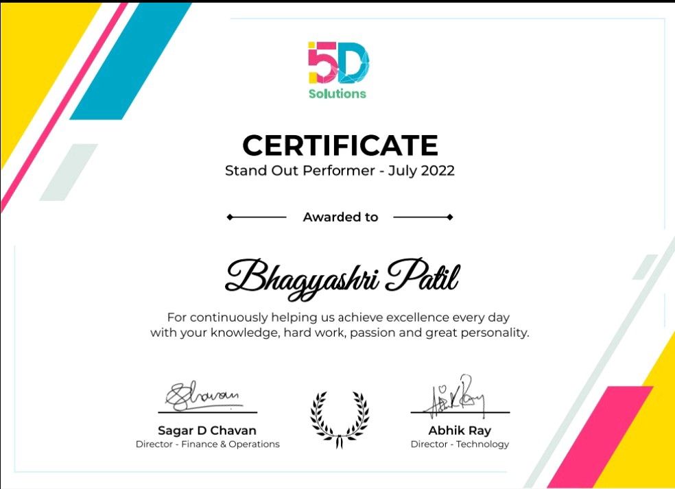 Bhagyashri Patil on LinkedIn: #work #standout #performer #award # ... Bhagyashri Patil on LinkedIn: #work #standout #performer #award # ...