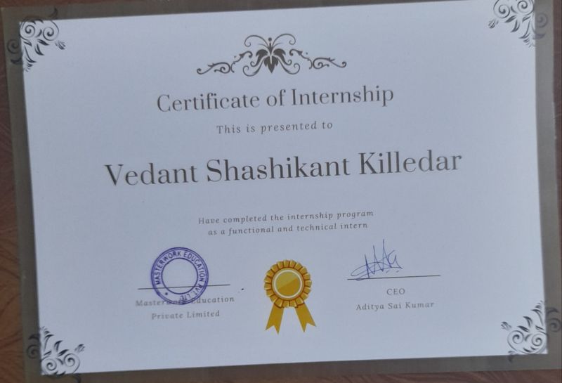 Vedant Killedar on LinkedIn: #internship Vedant Killedar on LinkedIn: #internship