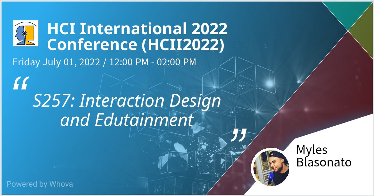 Myles Blasonato on LinkedIn: #hcii2022 #hcii #whova Myles Blasonato on LinkedIn: #hcii2022 #hcii #whova
