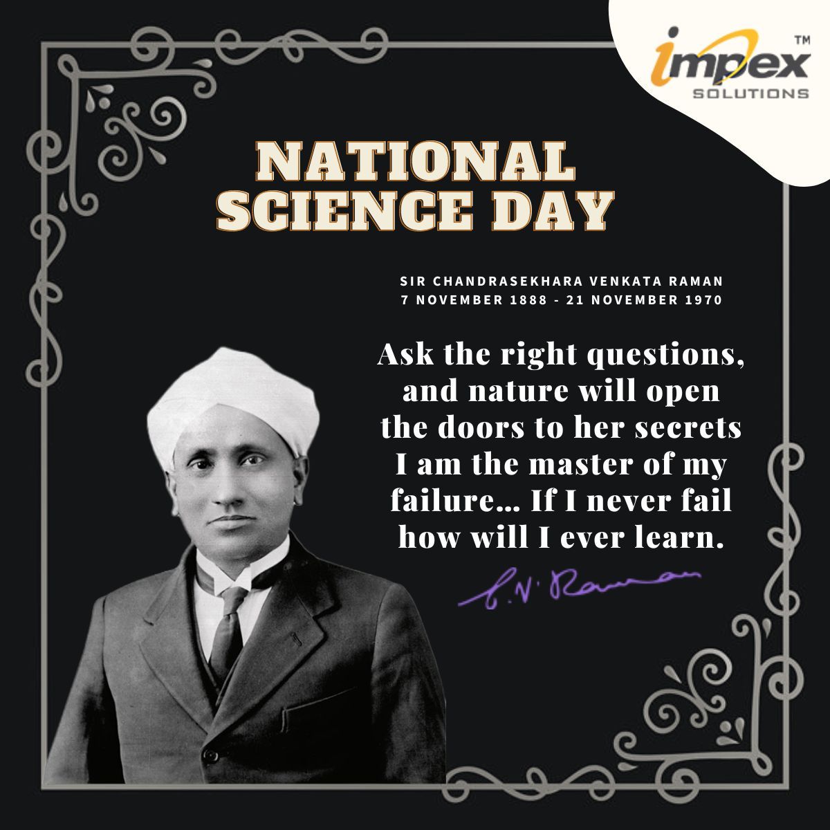 Impex Solutions on LinkedIn: #leadership #india #wellness #science #cvraman Impex Solutions on LinkedIn: #leadership #india #wellness #science #cvraman