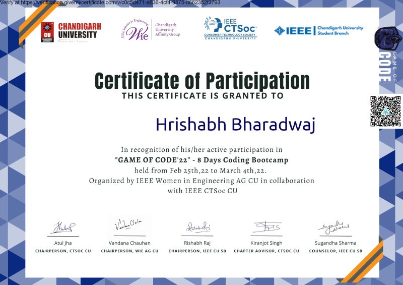 Hrishabh Bhardwaj on LinkedIn: #ieee #chandigarhuniversity Hrishabh Bhardwaj on LinkedIn: #ieee #chandigarhuniversity