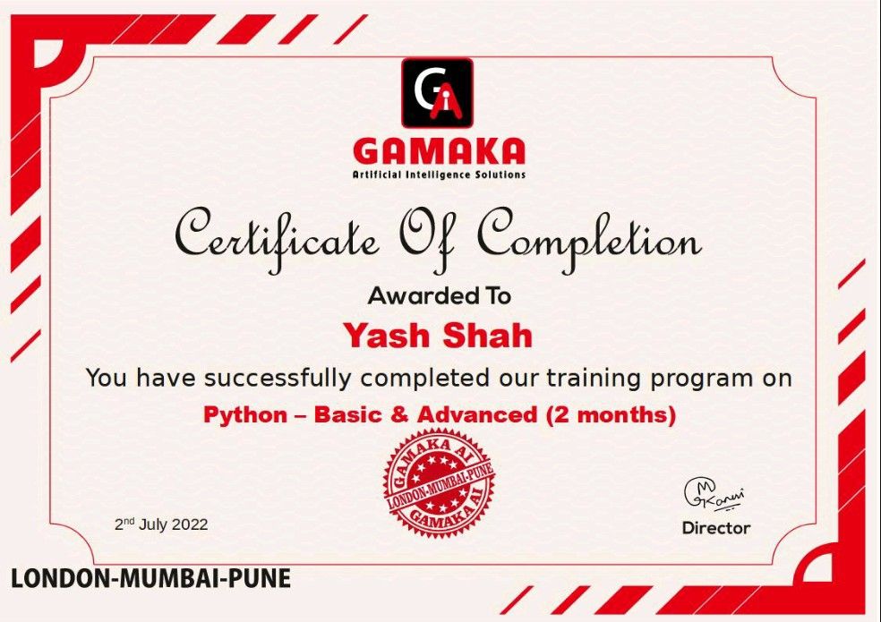 Yash Shah on LinkedIn: #gamakaai #python #pythondeveloper #pythonjobs # ... Yash Shah on LinkedIn: #gamakaai #python #pythondeveloper #pythonjobs # ...
