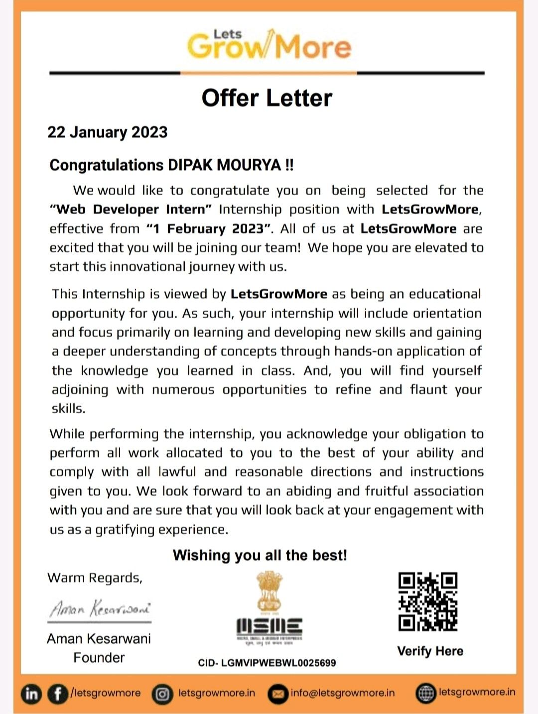 Dipak Mourya on LinkedIn: #connections #letsgrowmore #internship # ... Dipak Mourya on LinkedIn: #connections #letsgrowmore #internship # ...