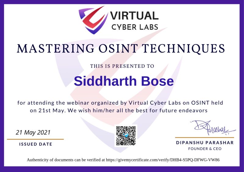 Siddharth Bose on LinkedIn: #cybersecurity #osint Siddharth Bose on LinkedIn: #cybersecurity #osint