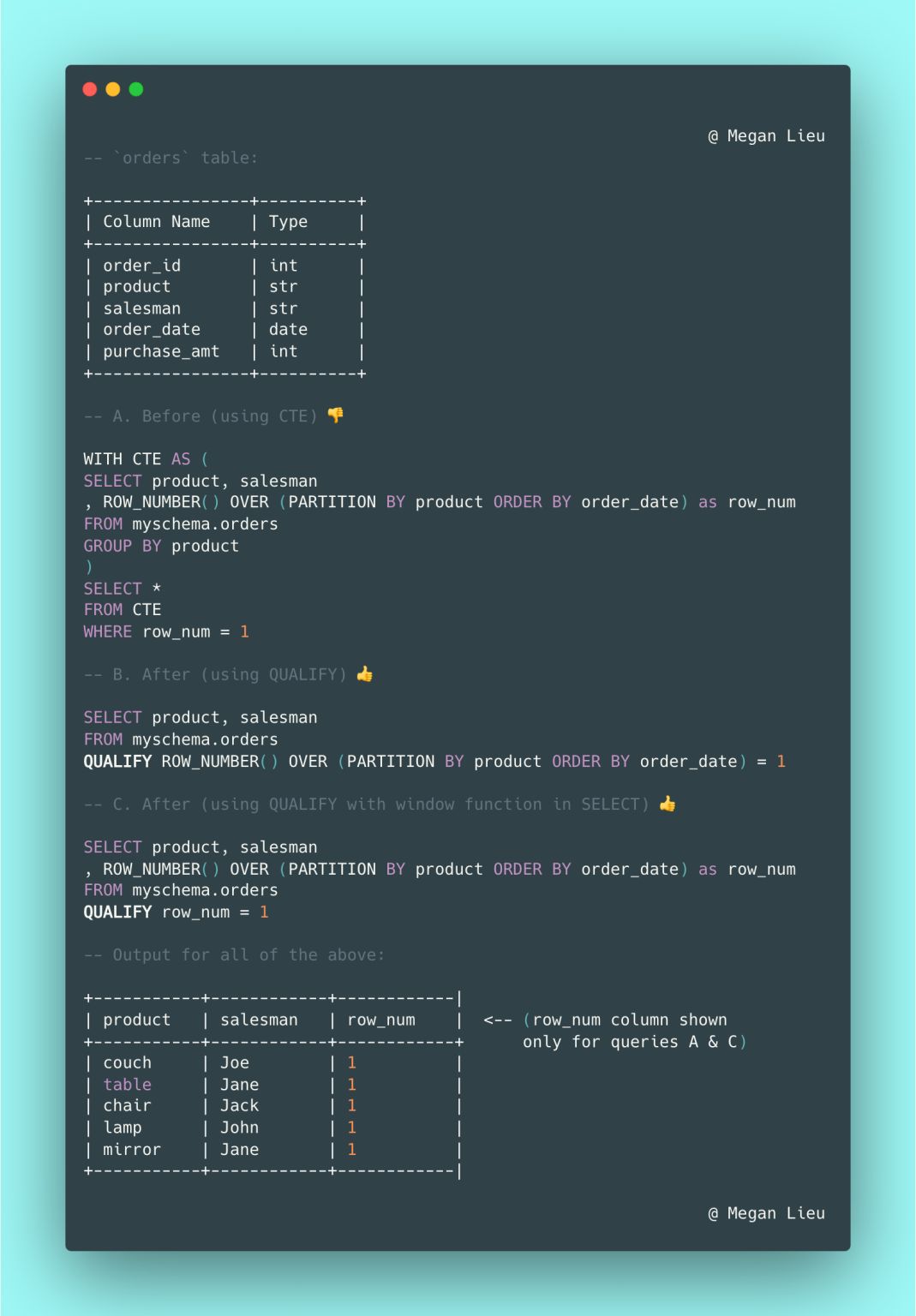 Megan Lieu on LinkedIn: #sql #coding #datascience | 338 comments Megan Lieu on LinkedIn: #sql #coding #datascience | 338 comments