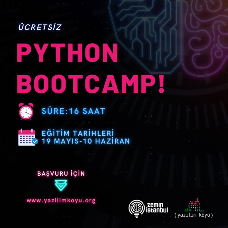 Yazılım Köyü LinkedIn‘de: #python #pythonprogramming #pythonbootcamp # ... Yazılım Köyü LinkedIn‘de: #python #pythonprogramming #pythonbootcamp # ...