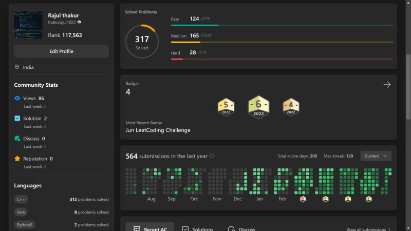 RAJUL Thakur on LinkedIn: #100daysofcode #leetcode #dsa #consistency # ... RAJUL Thakur on LinkedIn: #100daysofcode #leetcode #dsa #consistency # ...