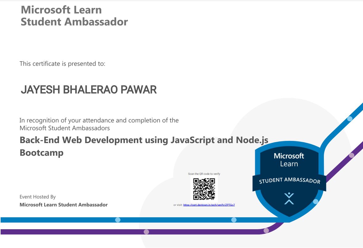 Jayesh Pawar on LinkedIn: #devtown #nodejs #javascript #webdevelopment Jayesh Pawar on LinkedIn: #devtown #nodejs #javascript #webdevelopment