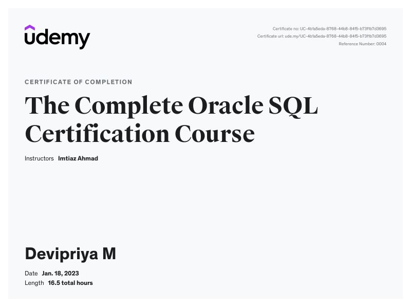Devi Priya M on LinkedIn: #oracle #sql Devi Priya M on LinkedIn: #oracle #sql
