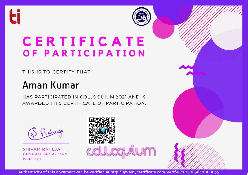 Aman Kumar on LinkedIn: #codechef #coding #istetiet #colloquium #event ... Aman Kumar on LinkedIn: #codechef #coding #istetiet #colloquium #event ...