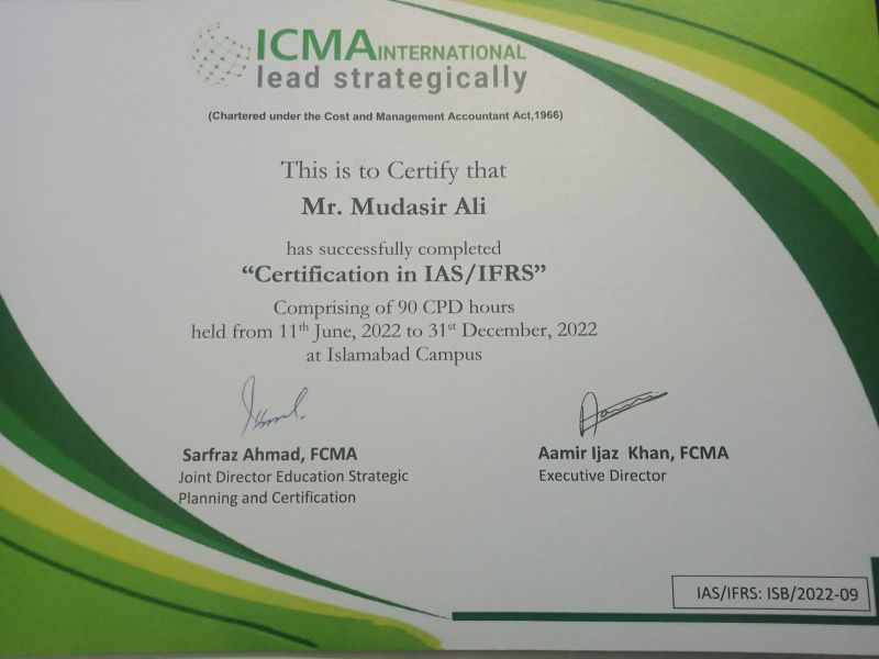 Mudasir Ali on LinkedIn: Successfully completed IAS/IFRS Certification ... Mudasir Ali on LinkedIn: Successfully completed IAS/IFRS Certification ...
