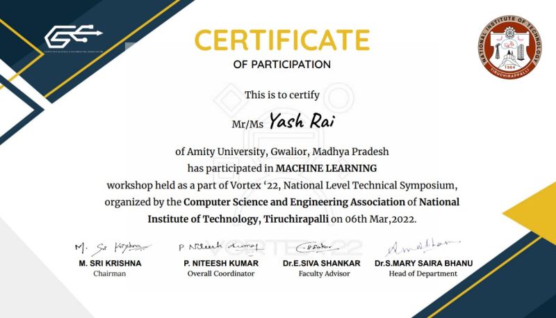 Yash Rai on LinkedIn: #nit #trichy #vortex22 Yash Rai on LinkedIn: #nit #trichy #vortex22