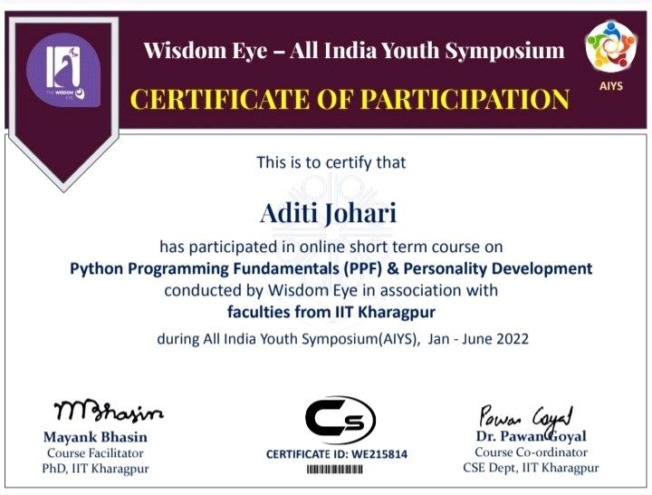 Aditi Johari on LinkedIn: #development #programming #python #connections Aditi Johari on LinkedIn: #development #programming #python #connections