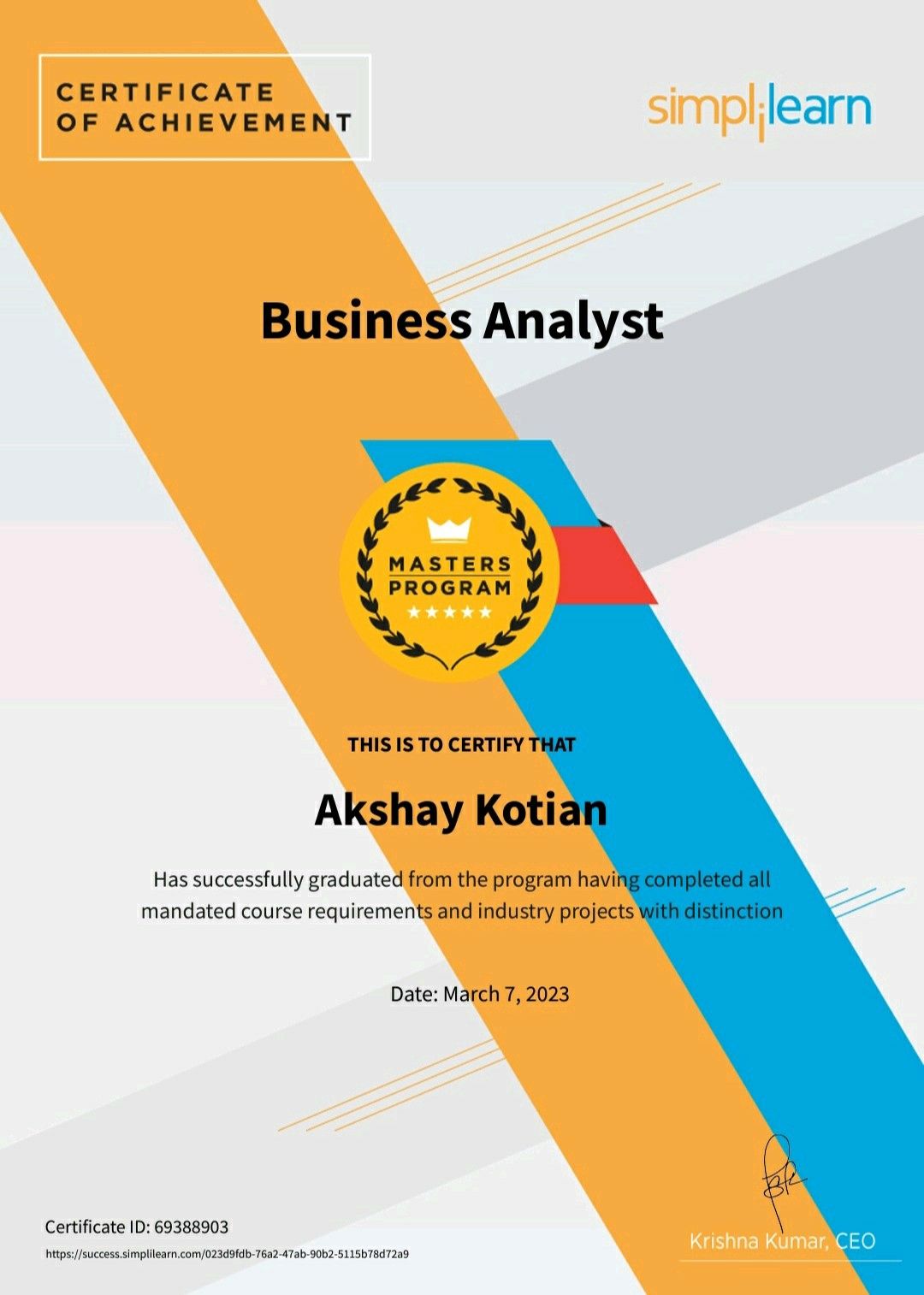 Akshay Kotian on LinkedIn: BA Certified Akshay Kotian on LinkedIn: BA Certified