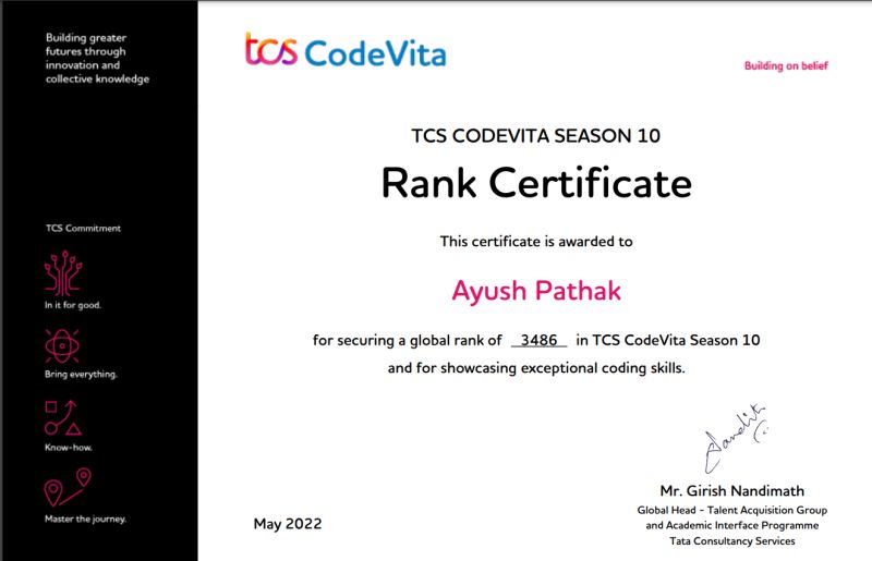 Ayush Pathak on LinkedIn: #codevita #tcs Ayush Pathak on LinkedIn: #codevita #tcs