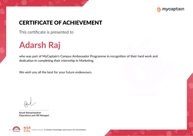 Adarsh Raj on LinkedIn: #internship #marketing #hiring #achievement # ... Adarsh Raj on LinkedIn: #internship #marketing #hiring #achievement # ...