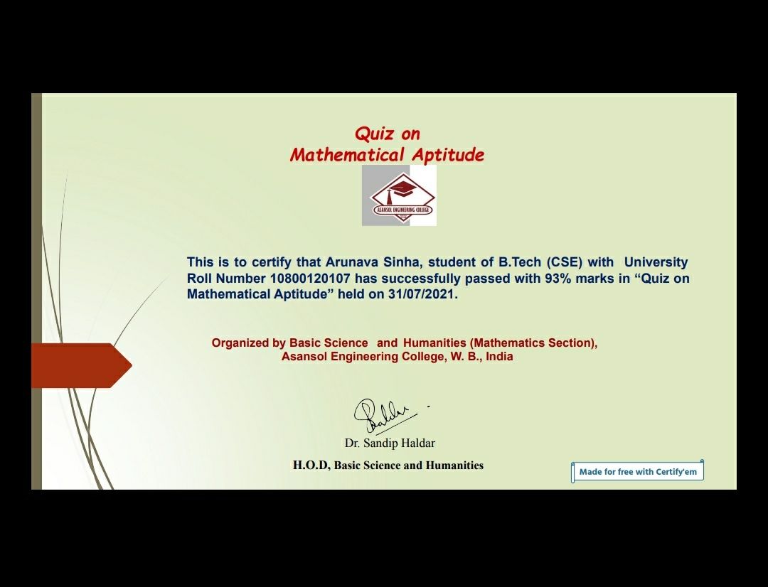 Arunava Sinha on LinkedIn: #aptitudetest Arunava Sinha on LinkedIn: #aptitudetest