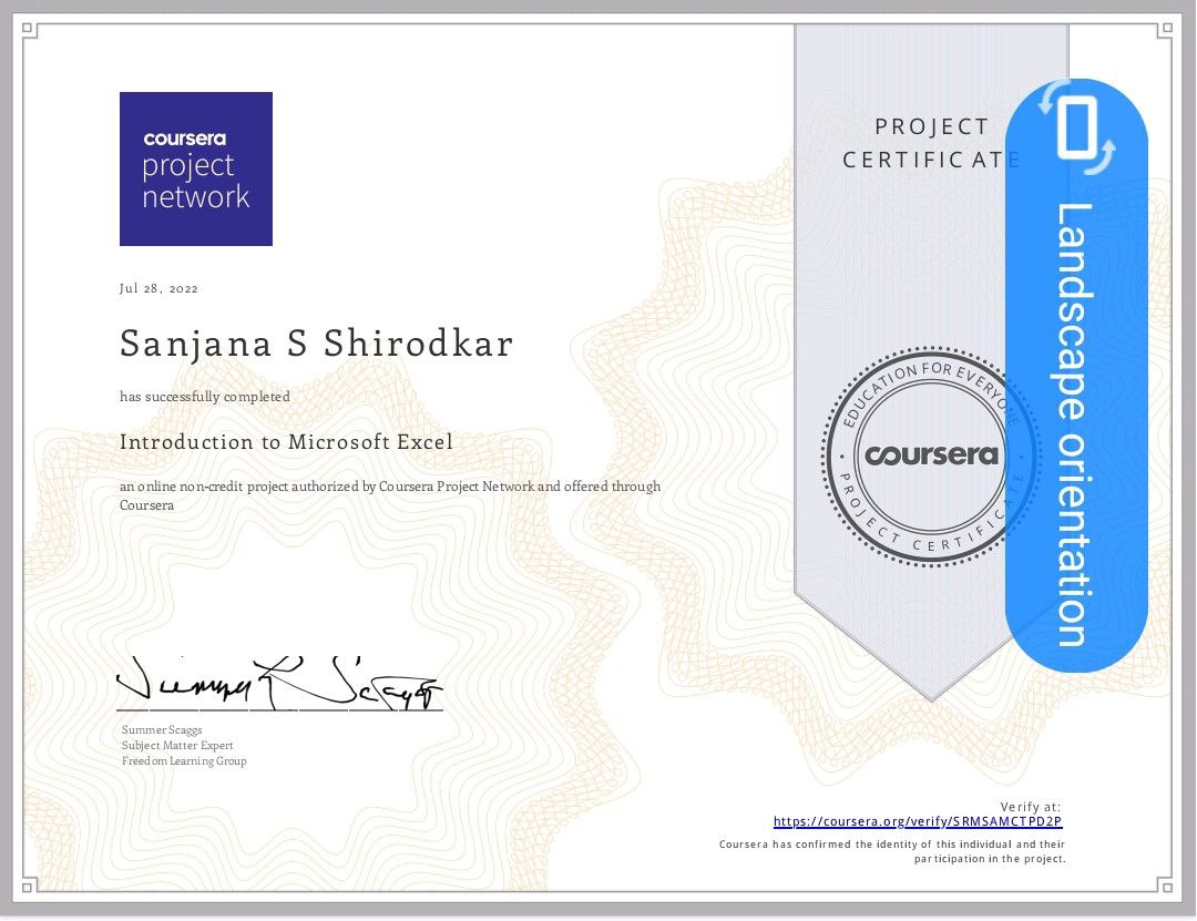 Sanjana Shravan Shirodkar on LinkedIn: Introduction to Microsoft Excel. Sanjana Shravan Shirodkar on LinkedIn: Introduction to Microsoft Excel.