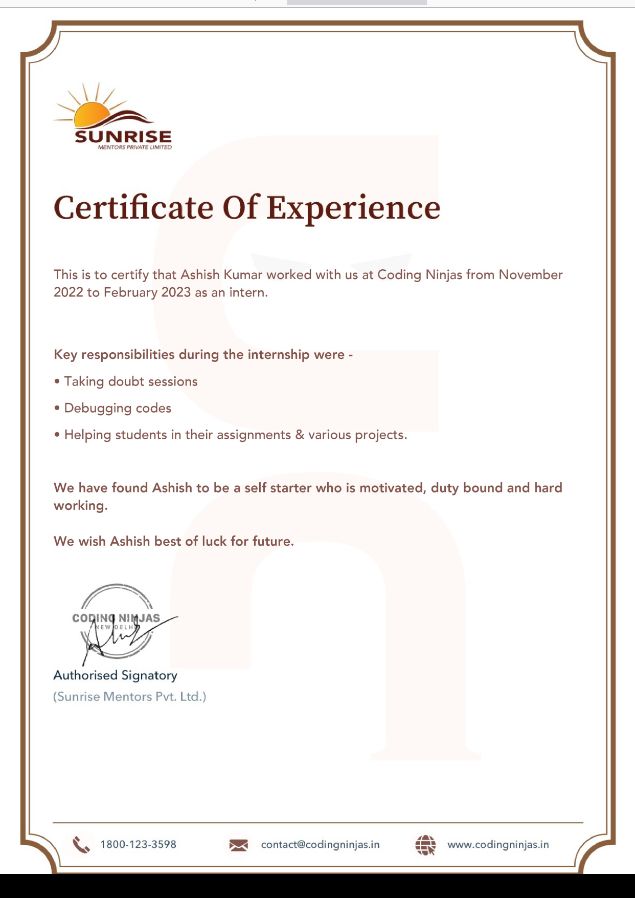 Ashish Kumar on LinkedIn: #coding #experience Ashish Kumar on LinkedIn: #coding #experience