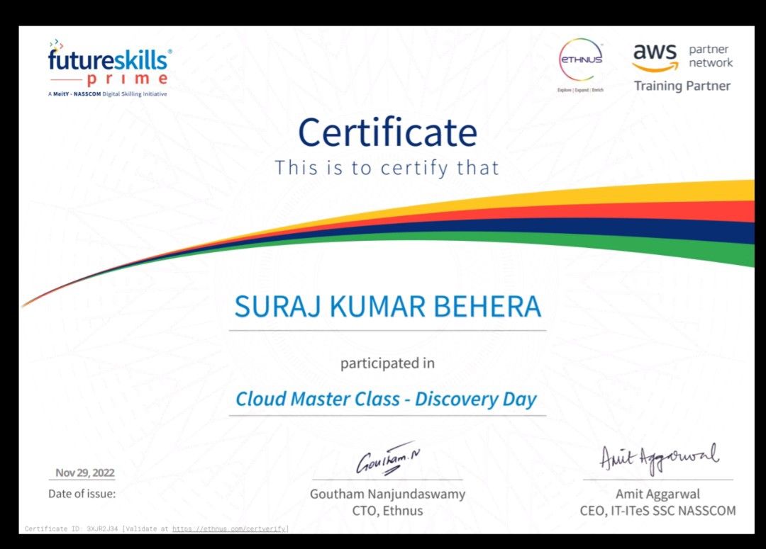 Suraj Kumar Behera on LinkedIn: #ethnus #aws #cloud Suraj Kumar Behera on LinkedIn: #ethnus #aws #cloud