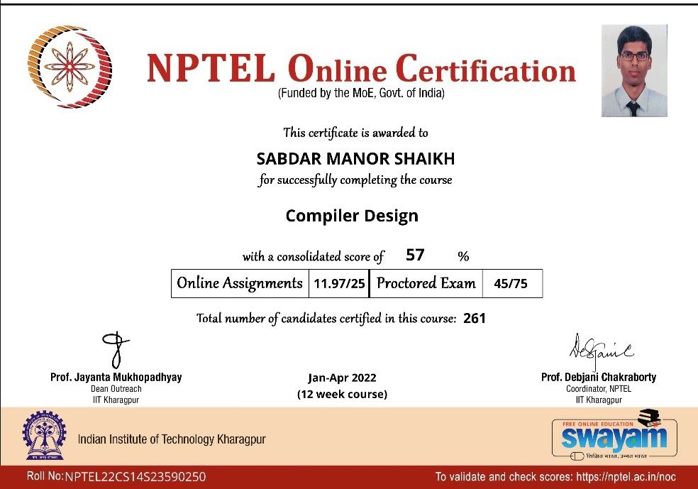 Sabdar Shaikh on LinkedIn: #nptel Sabdar Shaikh on LinkedIn: #nptel