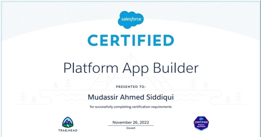 Mudassir Ahmed Siddiqui on LinkedIn: #trailhead #trailblazercommunity # ... Mudassir Ahmed Siddiqui on LinkedIn: #trailhead #trailblazercommunity # ...