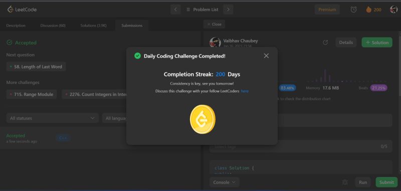 Vaibhav Chaubey on LinkedIn: #leetcode #codingstreak #programming # ... Vaibhav Chaubey on LinkedIn: #leetcode #codingstreak #programming # ...