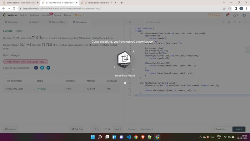Kaushik Dhar on LinkedIn: #leetcode #learning #dsa #binarysearch Kaushik Dhar on LinkedIn: #leetcode #learning #dsa #binarysearch
