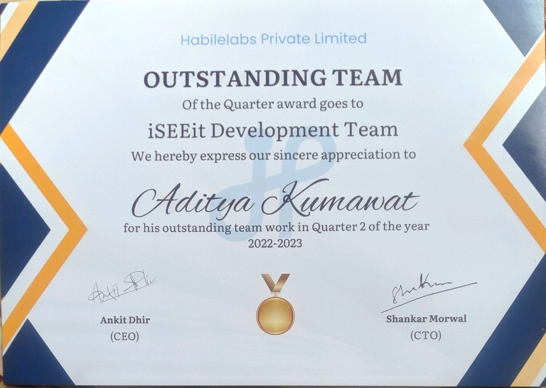 Aditya Kumawat on LinkedIn: #habilelabs #iseeit #bestteam #salesforce # ... Aditya Kumawat on LinkedIn: #habilelabs #iseeit #bestteam #salesforce # ...
