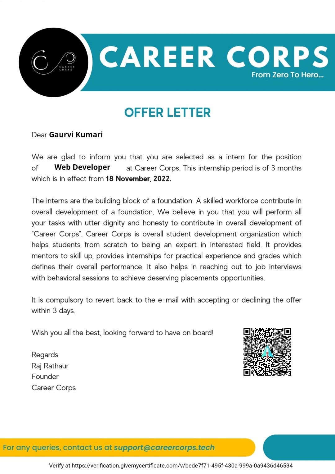 Gaurvi Tiwari on LinkedIn: #givemycertificate #community #careercorps # ... Gaurvi Tiwari on LinkedIn: #givemycertificate #community #careercorps # ...