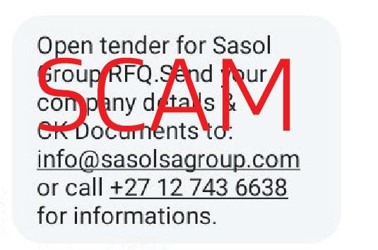 Sasol on LinkedIn: SCAM ALERT | Supply Chain Scam Please note that the ... Sasol on LinkedIn: SCAM ALERT | Supply Chain Scam Please note that the ...