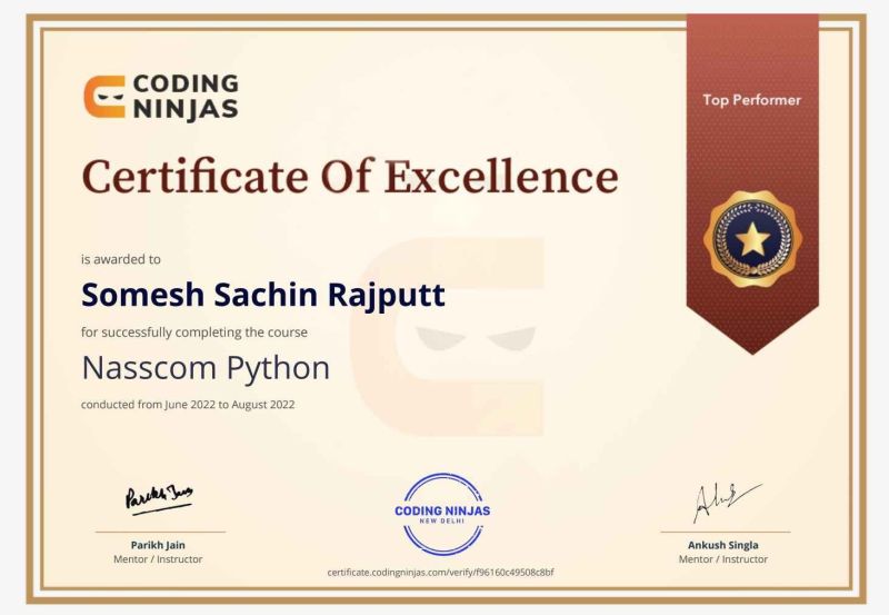 SOMESH RAJPUT on LinkedIn: Completed Certification of Python with ... SOMESH RAJPUT on LinkedIn: Completed Certification of Python with ...