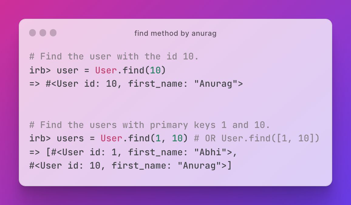 Anuraag Misshra on LinkedIn: #ruby #rubyonrails #railstips #query # ... Anuraag Misshra on LinkedIn: #ruby #rubyonrails #railstips #query # ...